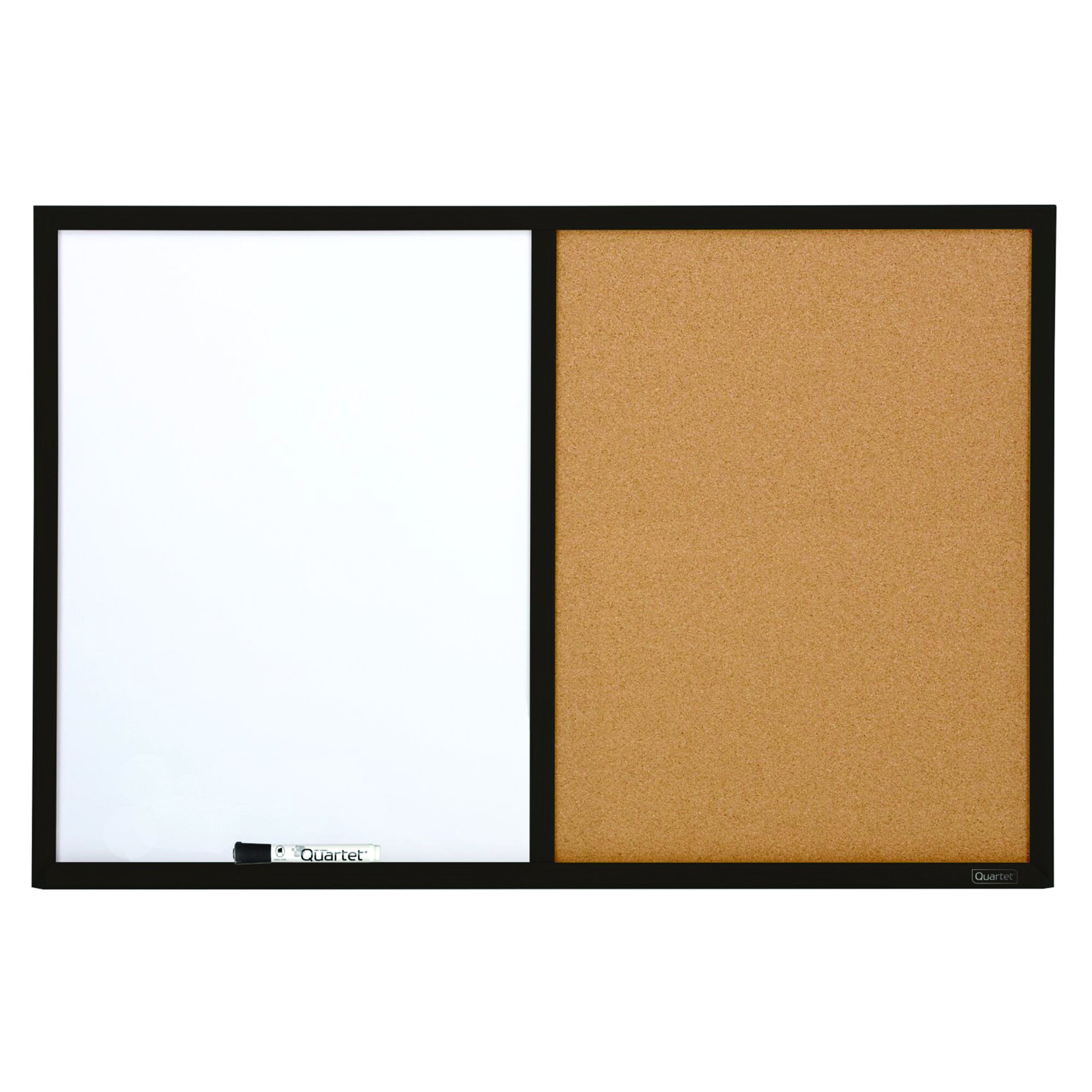 Quartet Combination Board, 2' x 3', Dry-Erase & Cork, Black Finish ...