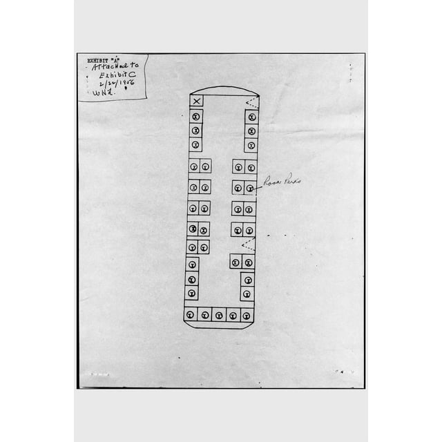 24x36 gallery poster, Seat layout on the bus where Rosa Parks sat ...