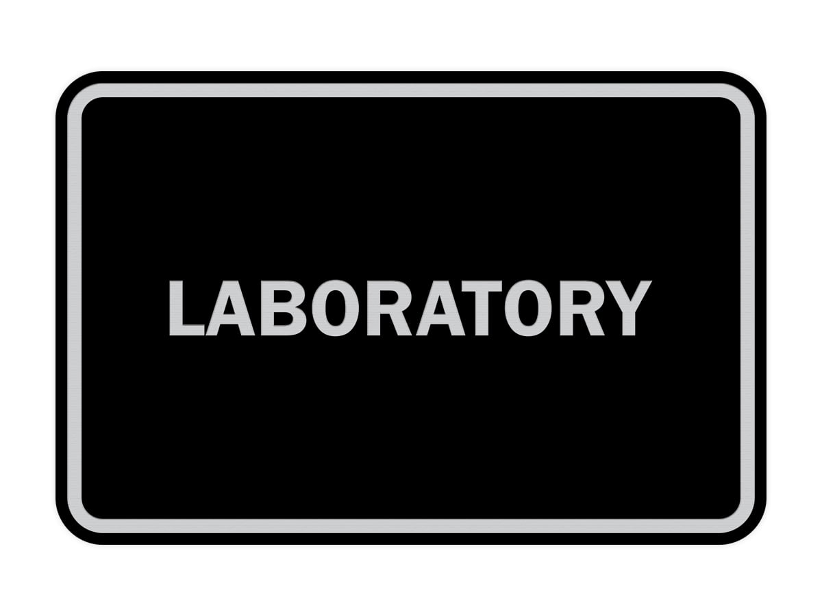 Classic Framed Laboratory Sign (Black / Silver) - Large - Walmart.com
