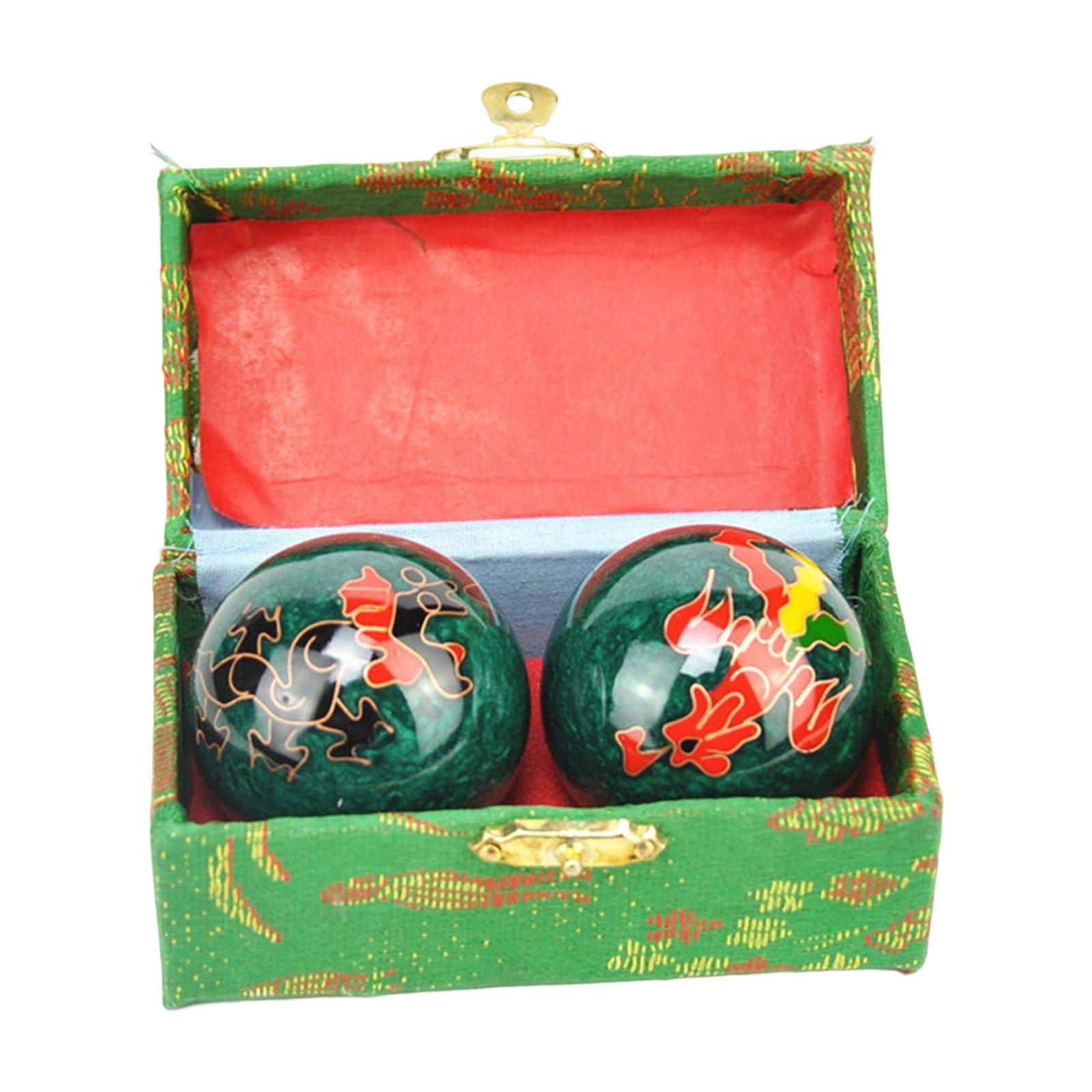 Bolas de masaje Baoding con caja de almacenamiento para aliviar la ...