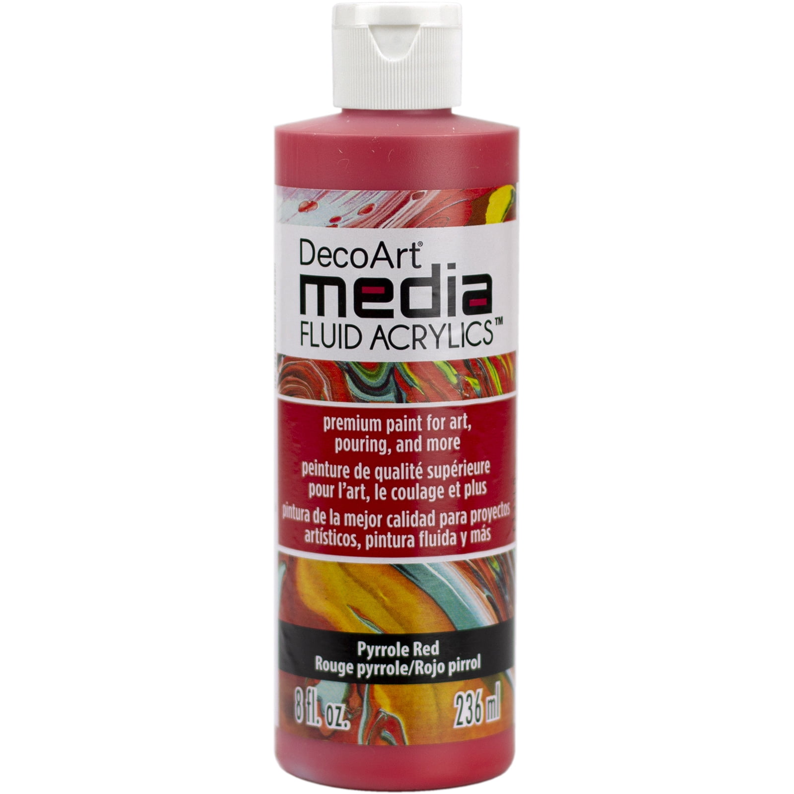 DecoArt Media Fluid Acrylic Paint, 8 oz., Pyrrole Red (Series 1 ...