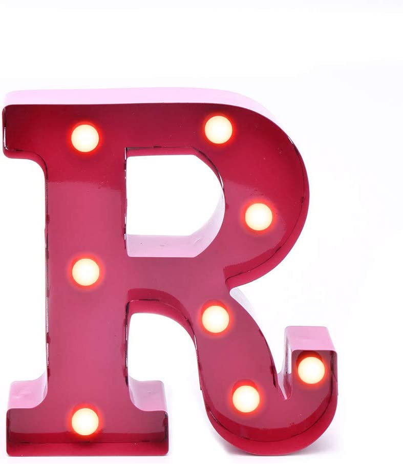 Home by Jackie Inc Decorative Red Vintage Metal Hanging Light up LED ...