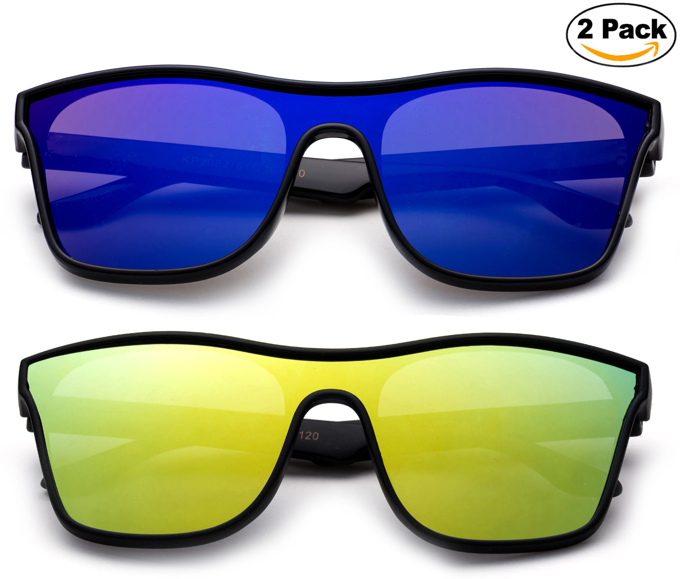 Newbee Fashion 2 Pack- Kids Shield Sunglasses Boys Sunglasses Cool ...