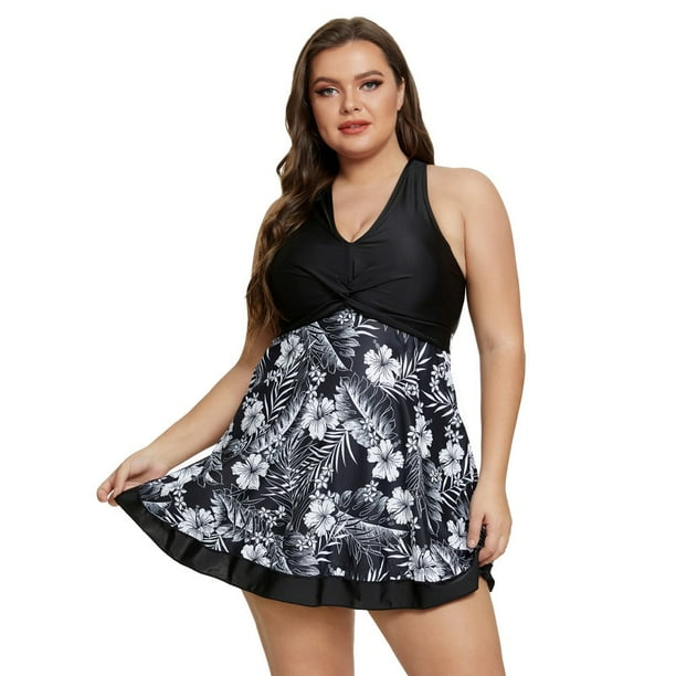 Hanna Nikole Women Plus Size Two Piece Swimsuit Sleeveless Cross Back