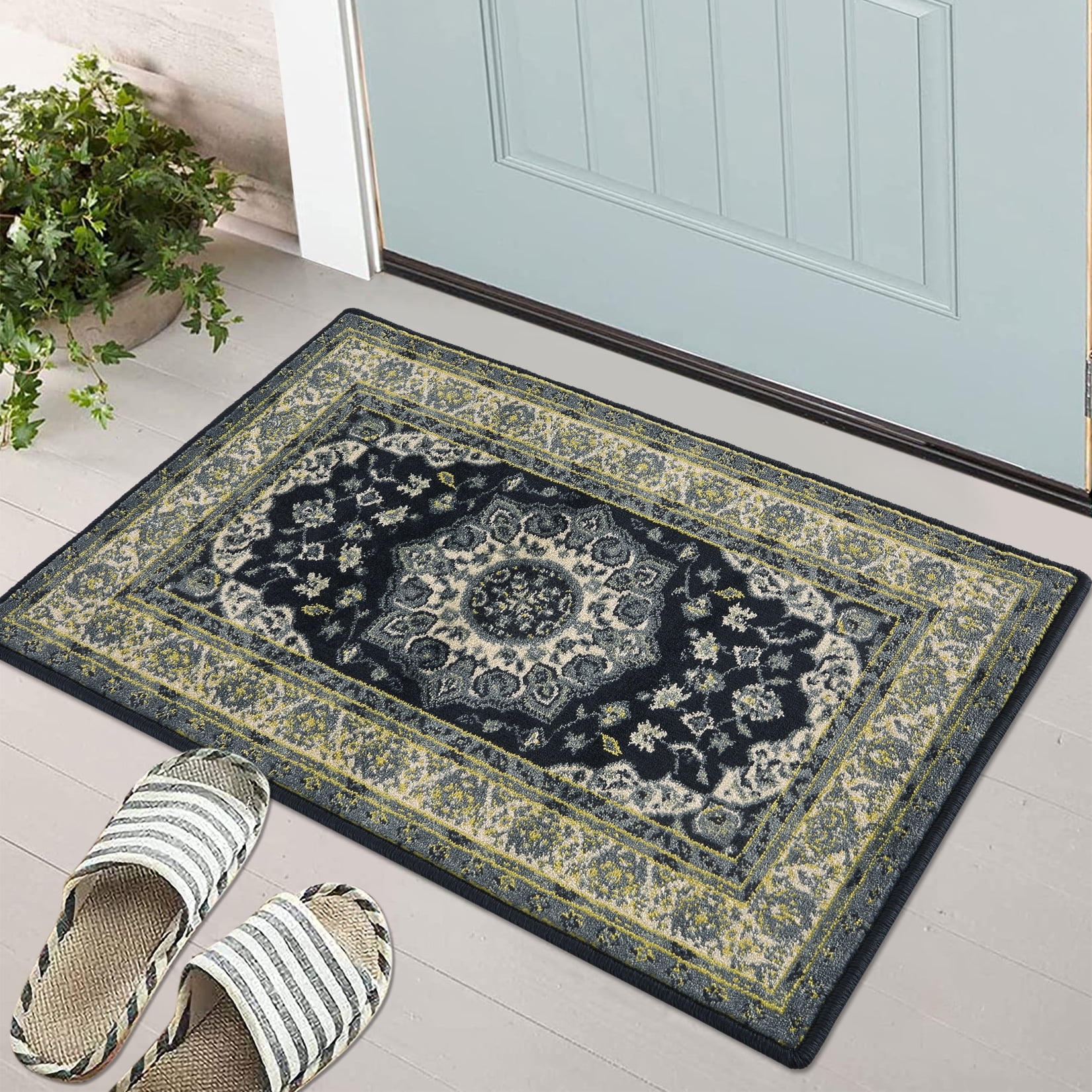 Area Rug 2x3 Persian Doormat Vintage Floral Front Door Mat Indoor ...