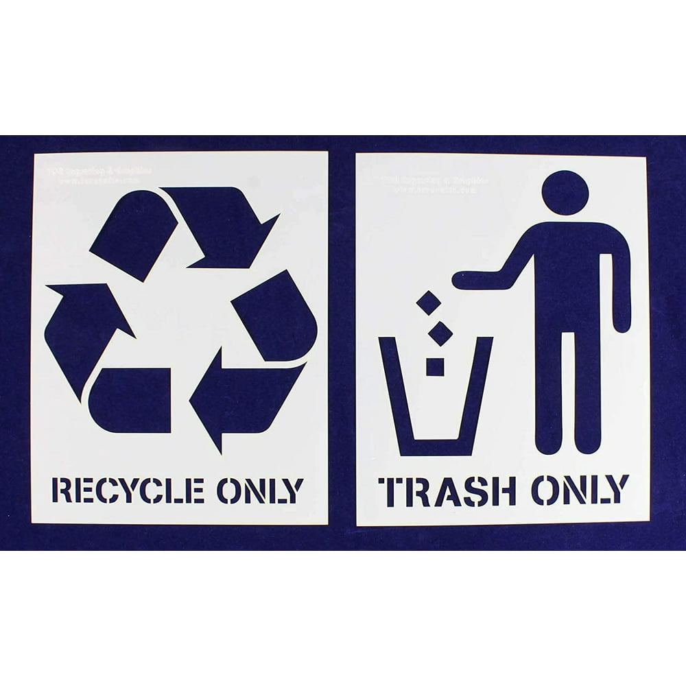 Recycle Trash with Words Stencils 2 Piece Set 5 x 7 Inches - Walmart ...