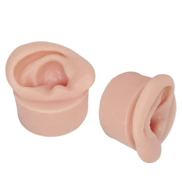 Piercing Ear Model,1 Pair Piercing Practice Display Ear Model Silicone Flexible Ear Model ...