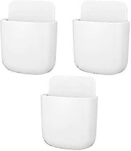3 Pcs Remote Control Holders Wall Mount Office Storage Boxes (white ...