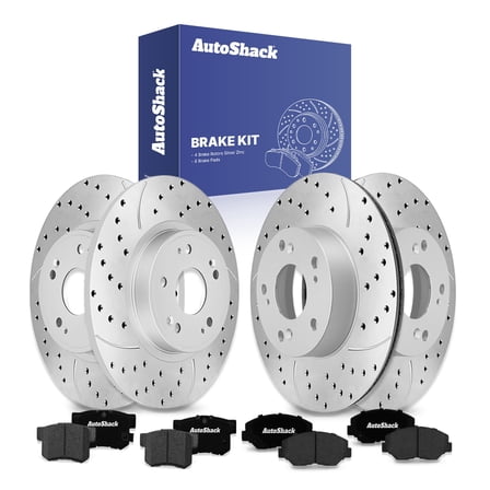 AutoShack Front & Rear Brake Rotors & Ceramic Pads for Hyundai, Santa ...