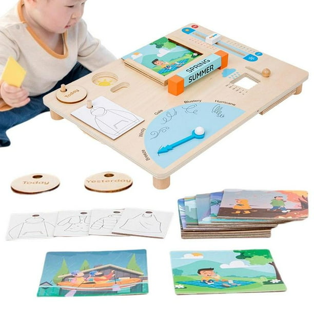Weather Station Toy Educational Wooden Weatherboard For Kids Weather ...