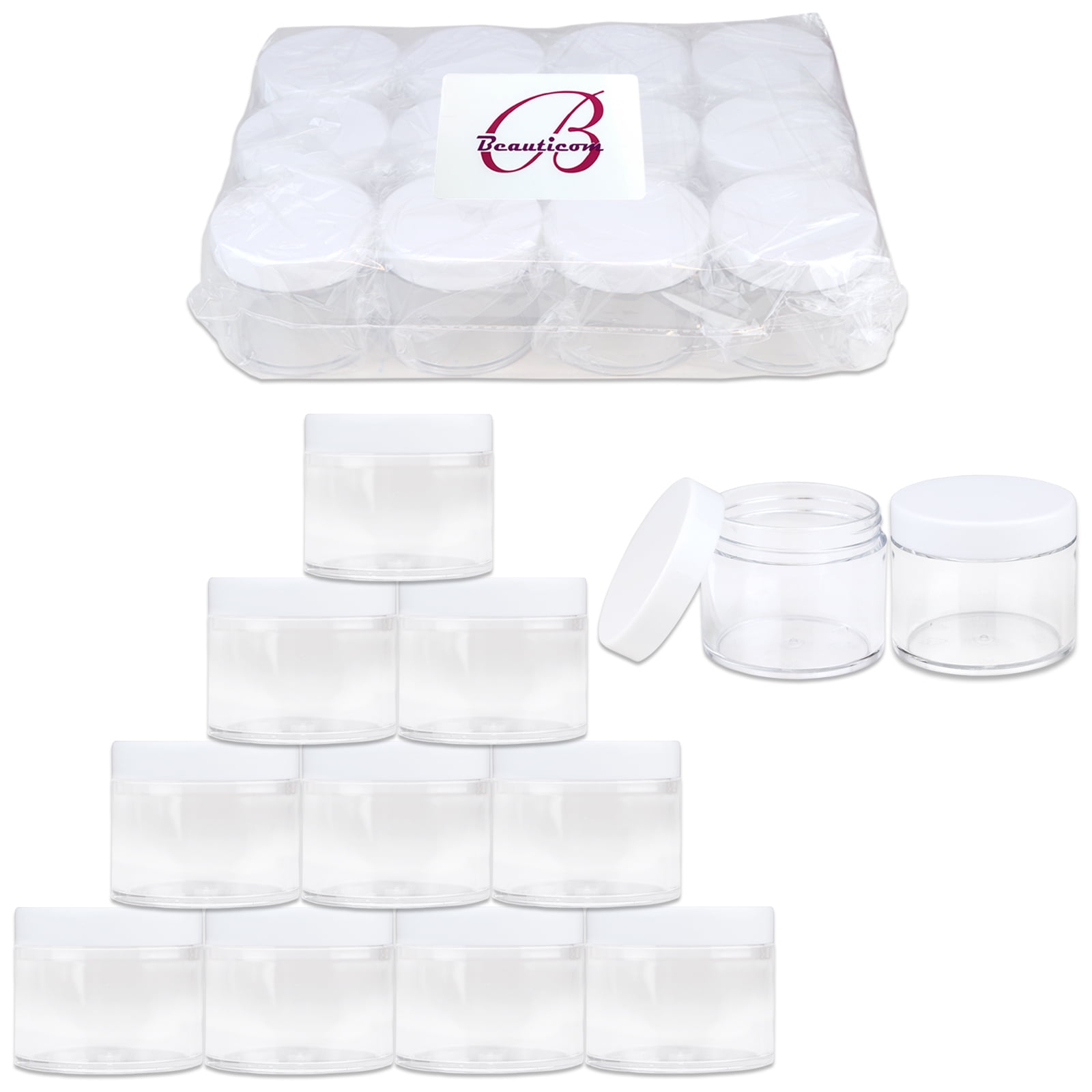 Beauticom 36 Jars High Quality 60 Gram/ML 2 Oz Thick Acrylic Sample ...
