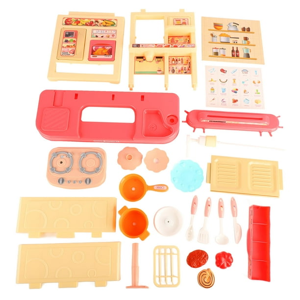 Role Play Kitchen Playset,Kids Kitchen Playset Realistic Sound Light ...