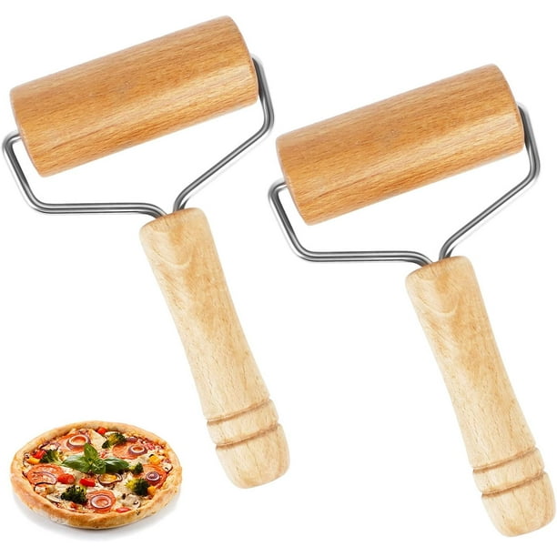 Non-Stick Wooden Rolling Pin 2 Pcs Wooden Pizza Rolling Pin for Pastry ...