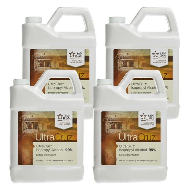 UltraCruz Isopropyl Alcohol, 99%, 4 x 32 oz (1 gallon total) - Walmart.com