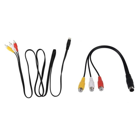 4 Pin S-Video to 3 RCA Female TV Adapter Laptop Cable & 1.5M 4.9Ft 3 ...
