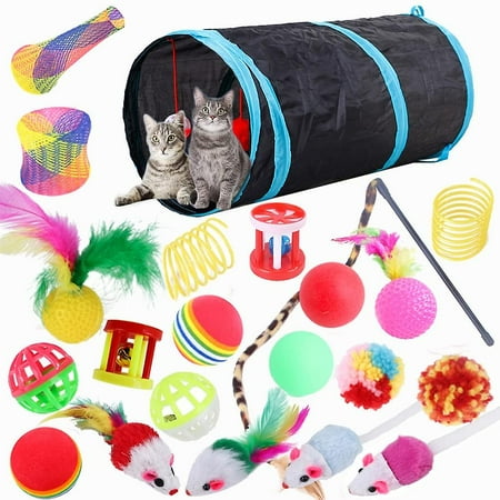 22 Pcs Cat Toys For Indoor Kitten, Interactive Cat Kitten Toys Set ...
