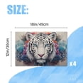 BaHomeck placemats Set of 4 White Tiger With Blue Eyes Cotton Linen ...