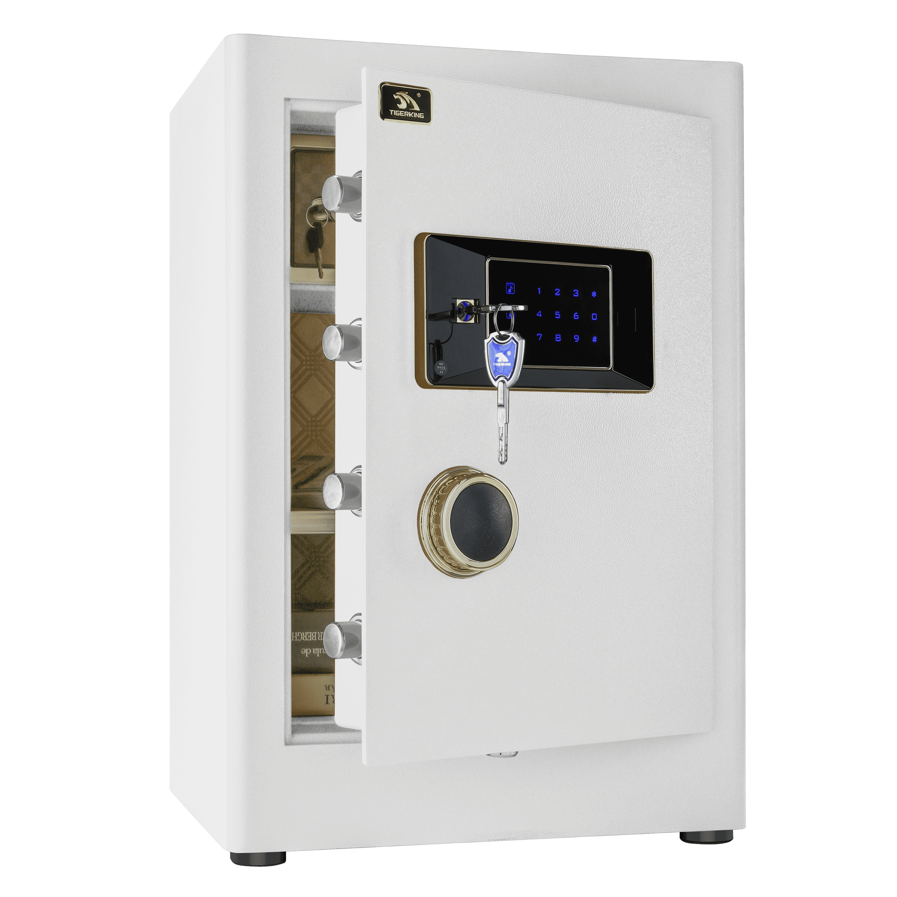 TIGERKING Security Home Safe, Digital Safe Box- 2.05 Cubic Feet, White ...