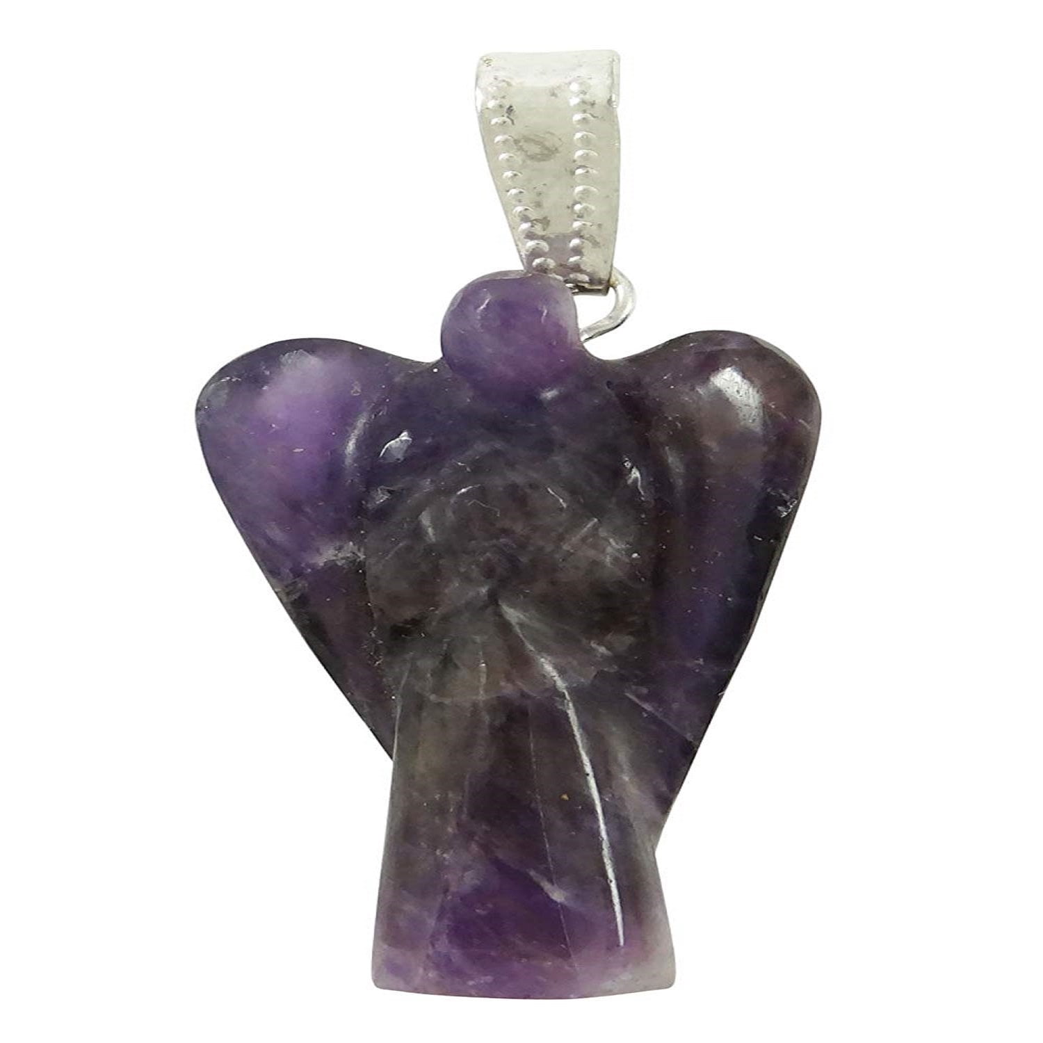 Harmonize Spiritual Gift Fluorite Stone Locket Carved Angel Pendant ...