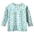 Girls Fall Shirts & Blouses Daisy Print Round Neck 3/4 Sleeve ...