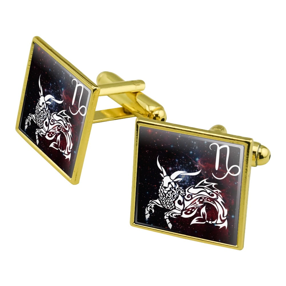Capricorn Fish Goat Zodiac Sign Horoscope in Space Square Cufflink Set ...