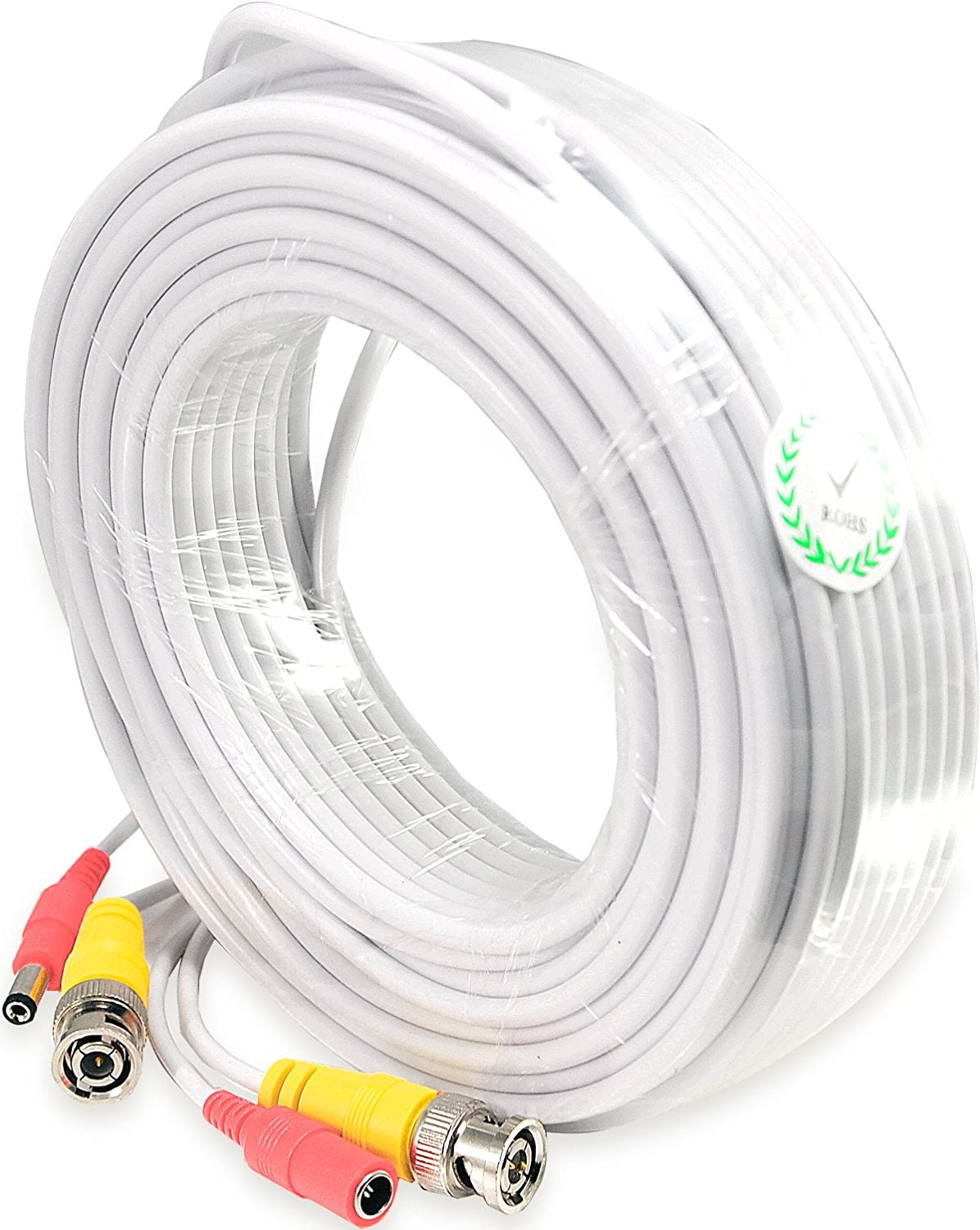 Evertech 100 Feet White Ready Made Siamese BNC Extension Wire Video ...