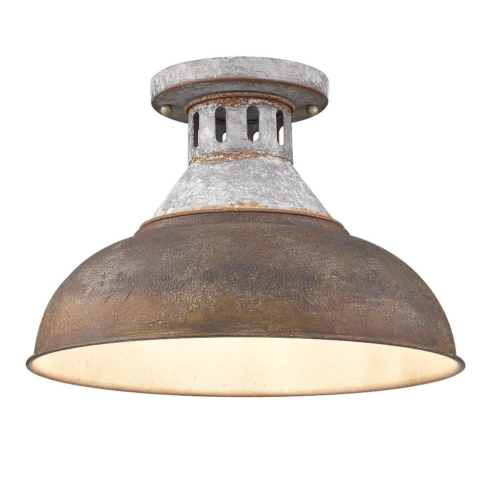 Click here for Golden Lighting Kinsley Semi-Flush In Aged Galvani... prices
