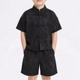 Boys Summer Outfit Traditional Tang Loose Fit Short Sleeve Shirt with ...