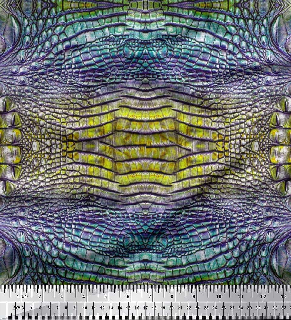 Soimoi Cotton Duck Fabric Snake Animal Skin Print Fabric by The Yard 42 ...