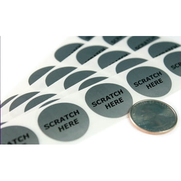 Round Scratch Off Labels Stickers - 1" Silver Round Self Stick Scratch ...