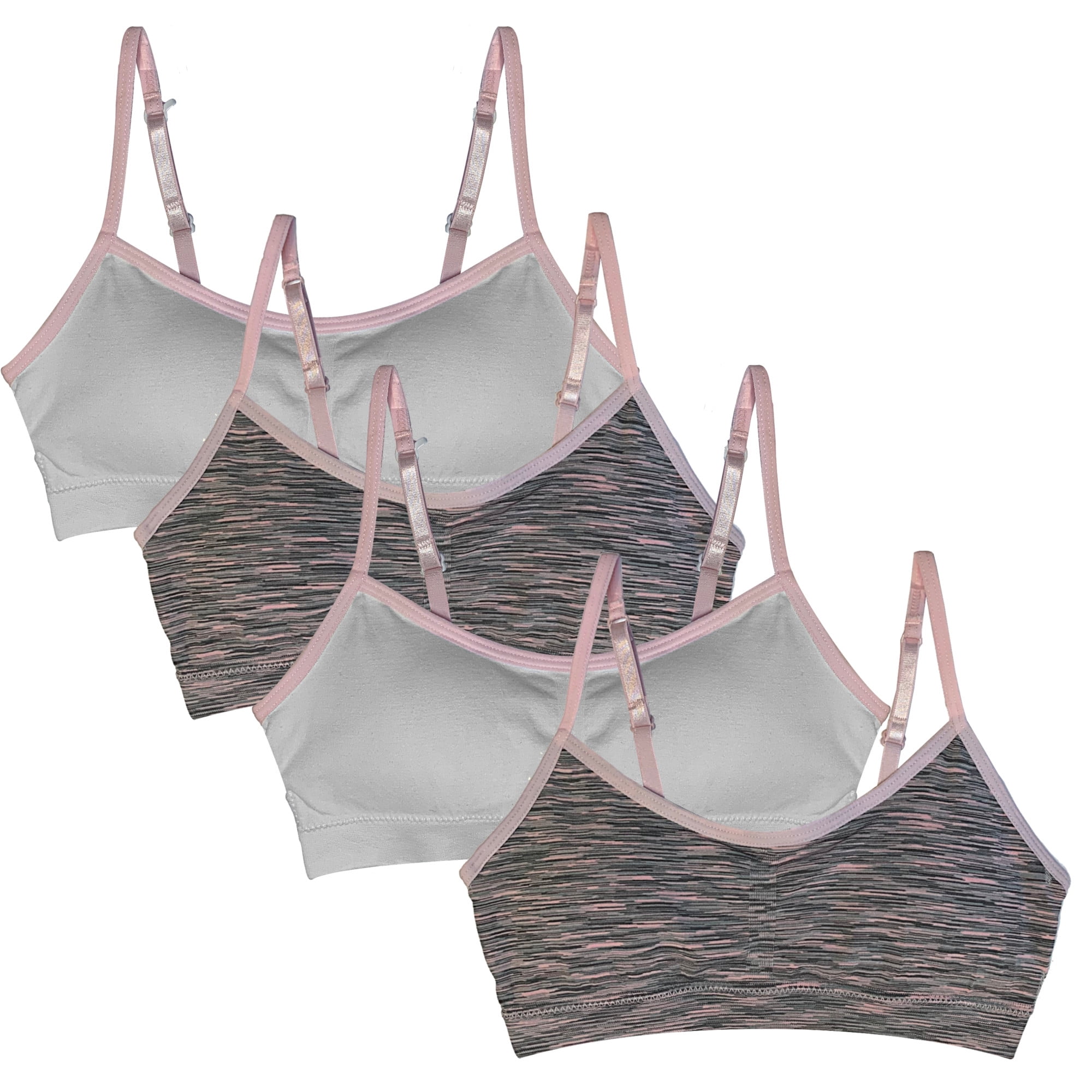 Popular Girls Bras, 4 Pack Seamless Cami Bra With Removable Padding ...