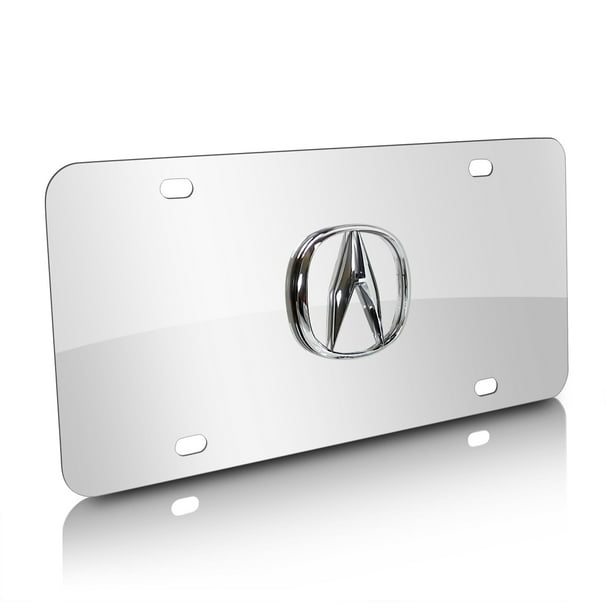 Acura 3D Logo Chrome Stainless Steel License Plate - Walmart.com ...