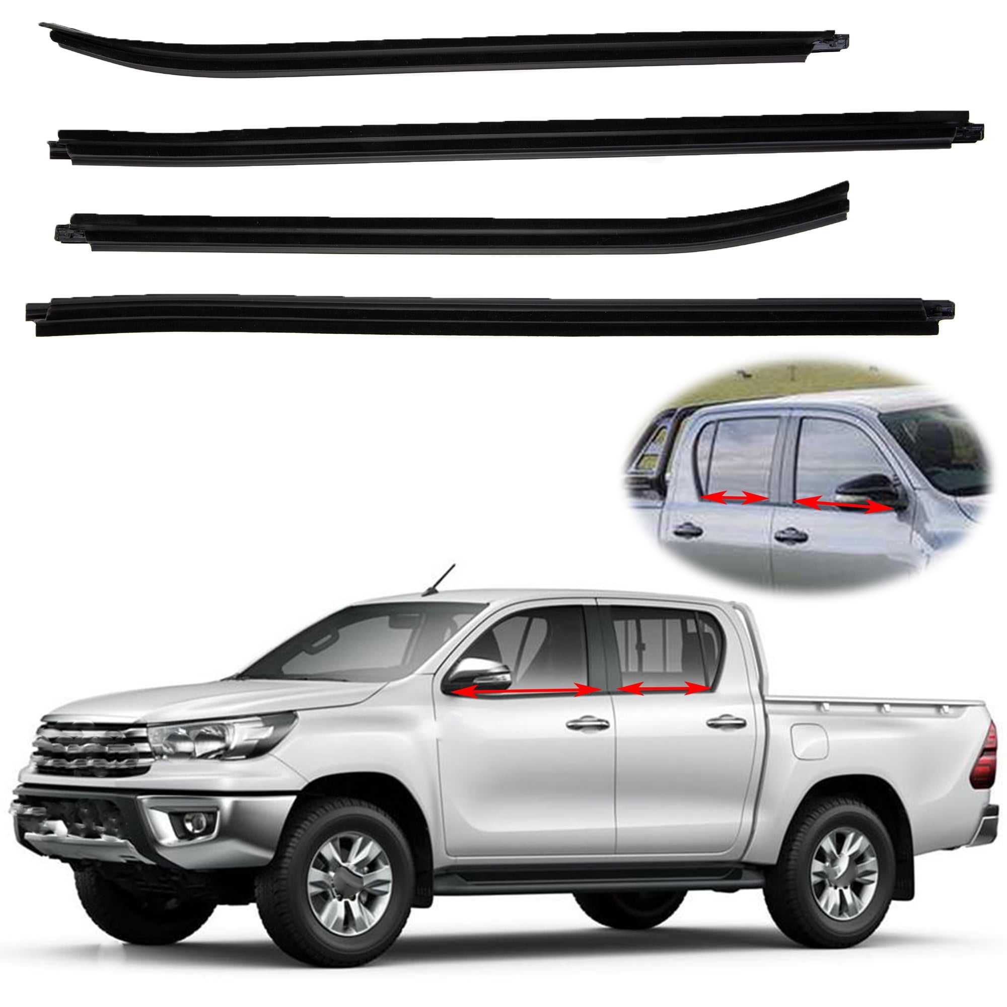 SAYFUT 4pcs Weatherstrip Window Molding Trim Car Weather-Strip Seal ...