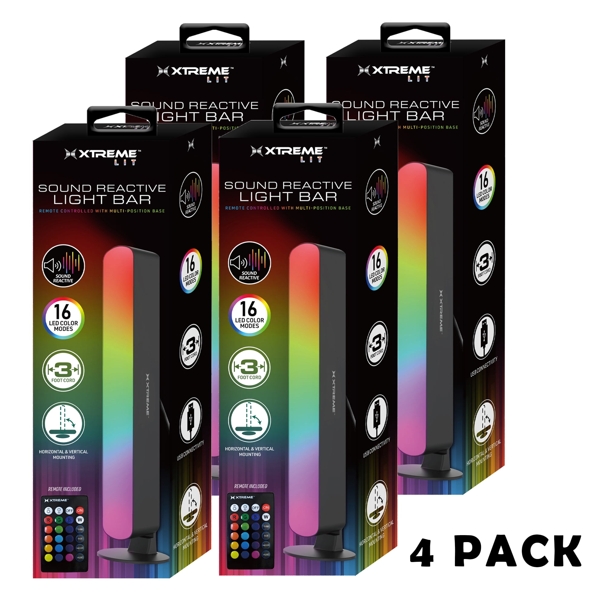 Xtreme Multicolor Horizontal/Vertical LED Light Bar, Works Anywhere ...