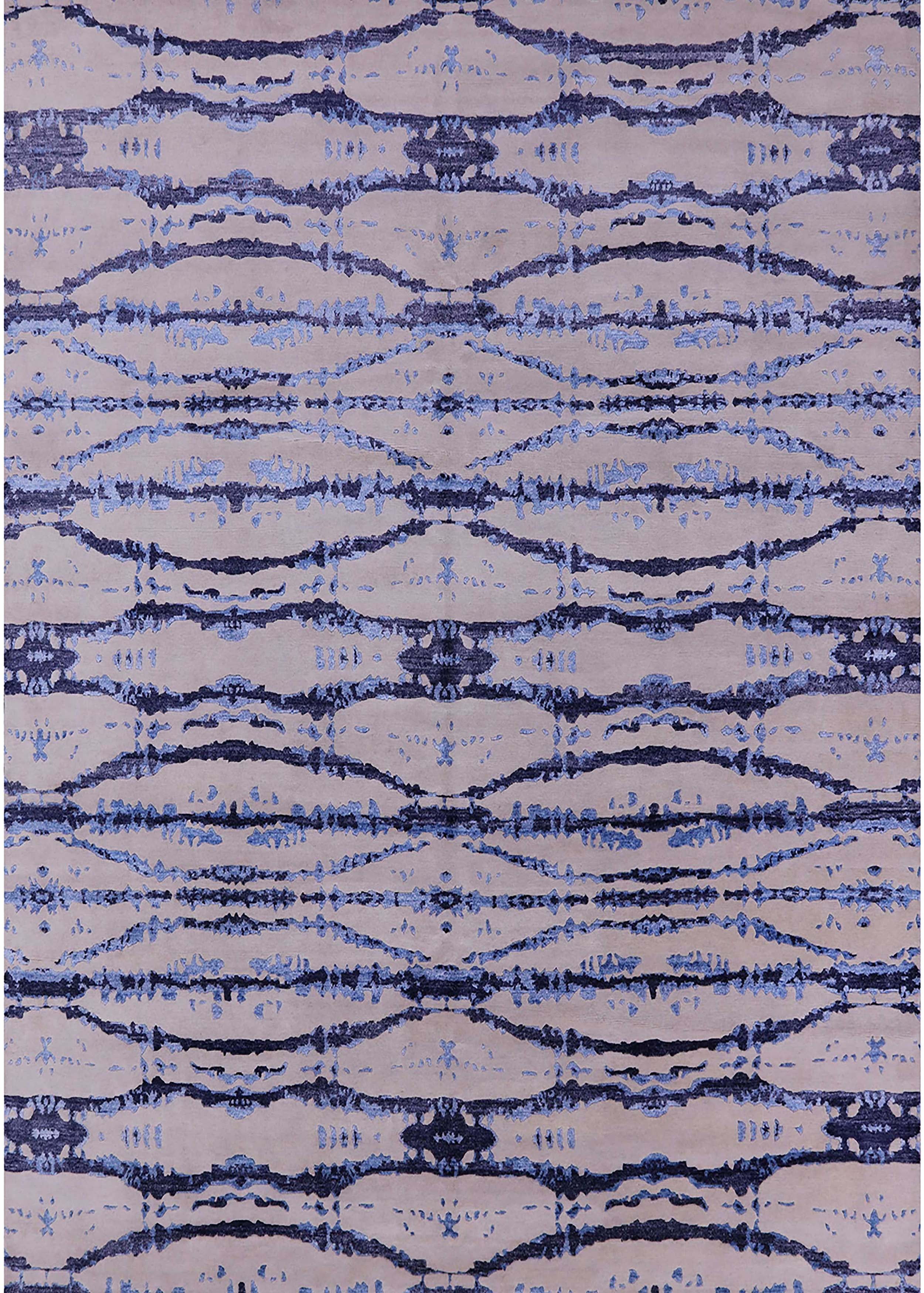 Ahgly Company Indoor Rectangle Mid-Century Modern Lilac Purple Oriental ...