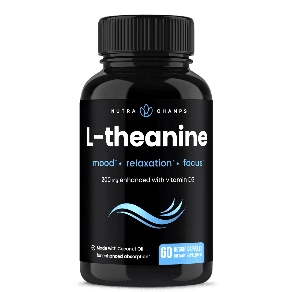NutraChamps L-Theanine 200mg Capsules | Double-Strength L-Theanine ...