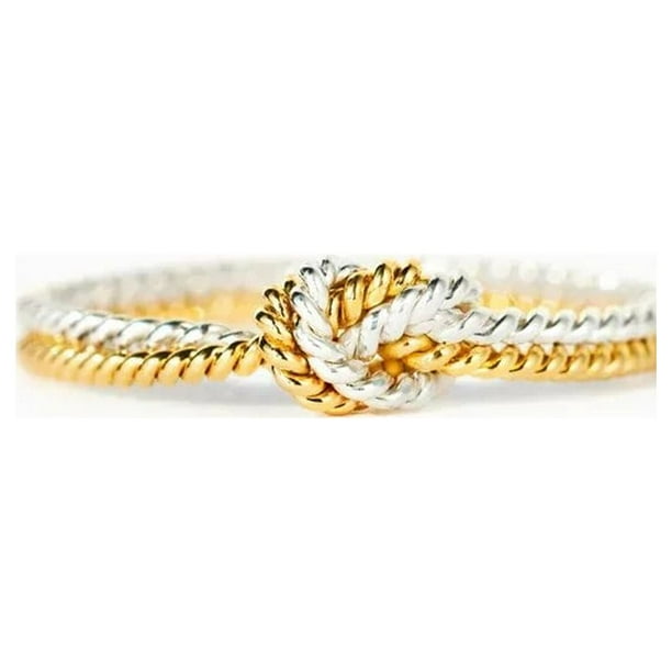 Anillos de nudo minimalistas para mujer y niña, anillo de mano de Ángel delicado, anillo de ...