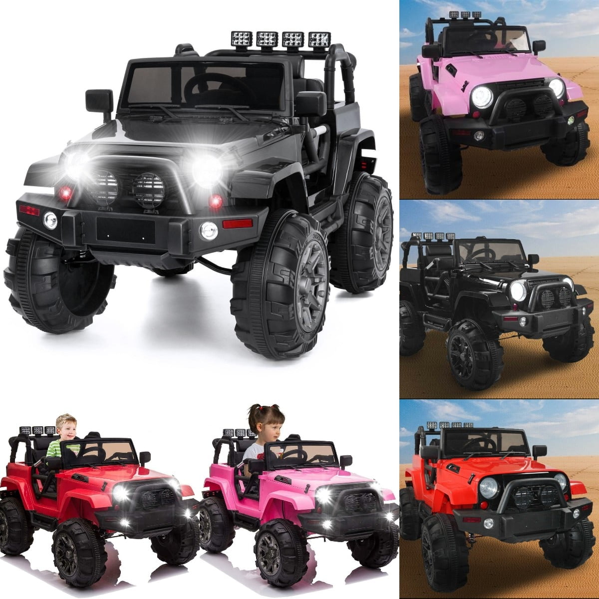 [US IN STOCK]Ride On Car, 12V Electric Kids Vehicle, Powered Manual ...