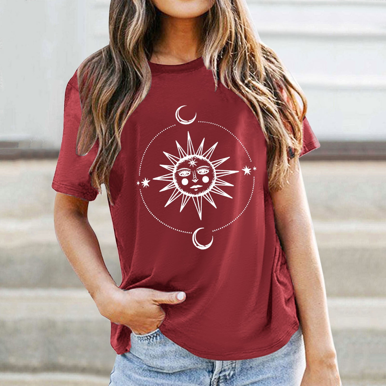 Click here for Tinz Letter Print T Shirt Casual Loose Fit Short S... prices