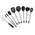 Mainstays 10 Piece Silicone Kitchen Utensil Set, Black - Walmart.com