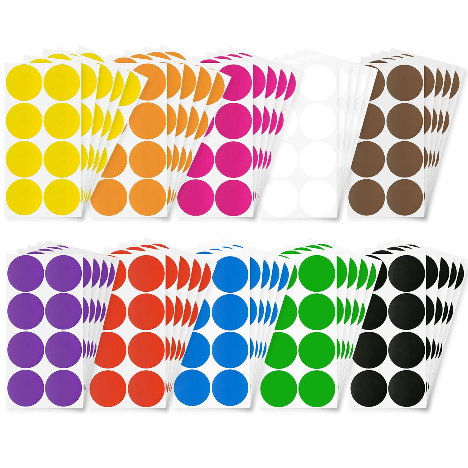 400 PCS Colored Dot Stickers, 2" Circle Removable Sticky Coding Labels ...