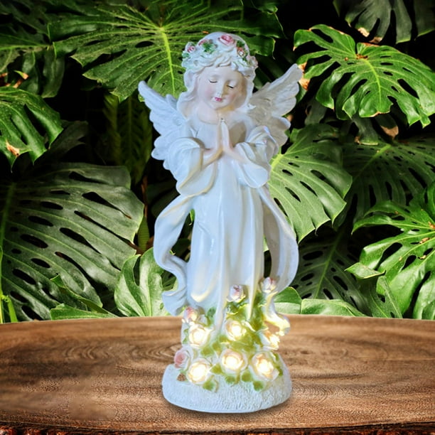 Colaxi Angel Garden Statue Solar Powered Resin Sculpture Retro ...