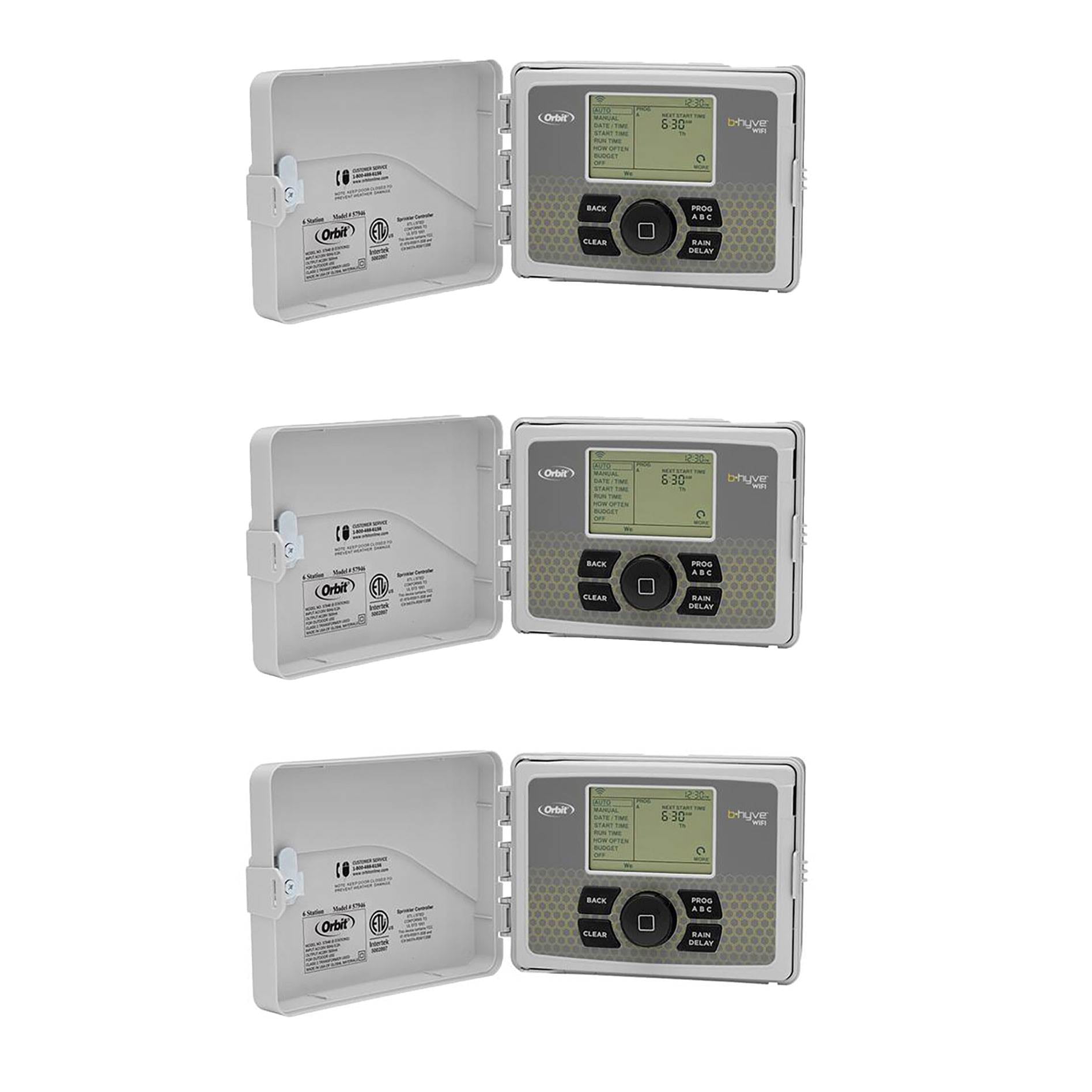 Orbit Irrigation B-Hyve 6 Station Smart WiFi Water Sprinkler Timer (3 ...