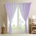 Lilac Purple and Grey Watercolor 30%-50% Blackout Curtains Wave Lines ...