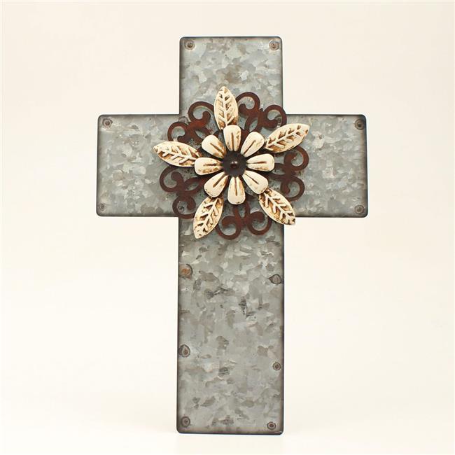 M&F Western 94101 Flower Center Table Top Cross, Grey - Walmart.com ...