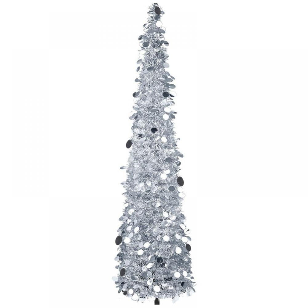 5ft Pop Up Christmas Tinsel Tree with Stand, Gorgeous Collapsible ...