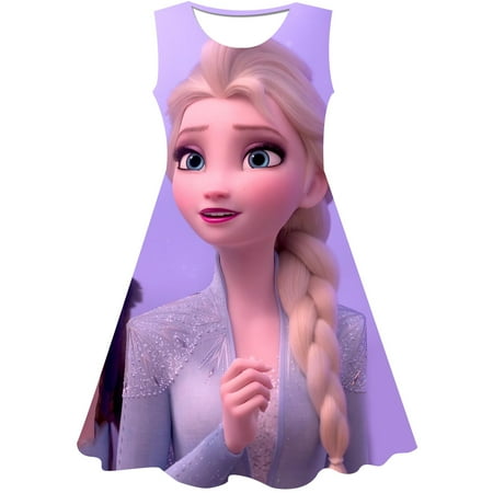 Disney filles robe Elsa congelée filles robe été nouvelles filles col ...