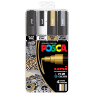 POSCA 8-Color Medium Paint Marker Set, PC-5M with Bullet-Shaped Nibs ...