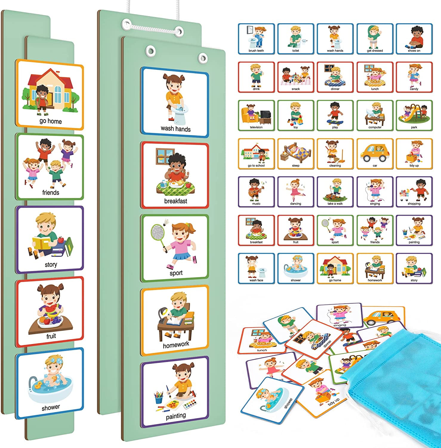 Routine Chart Visual Schedule Calendar Chart - 32.68in Autism Learning ...