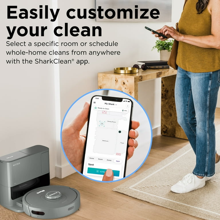 Pet Hair Vacuum Shark Matrix Self-Empty Robot Vacuum - Bagless 30-Day ...